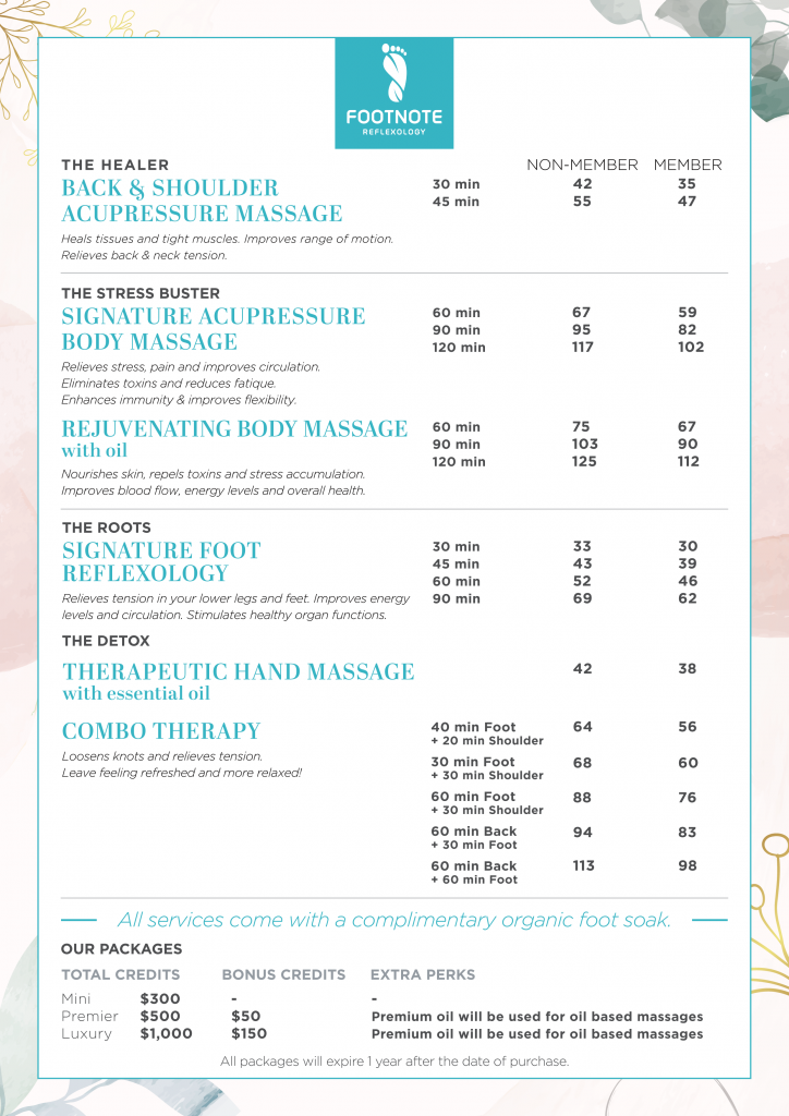 Services - FootNote Reflexology